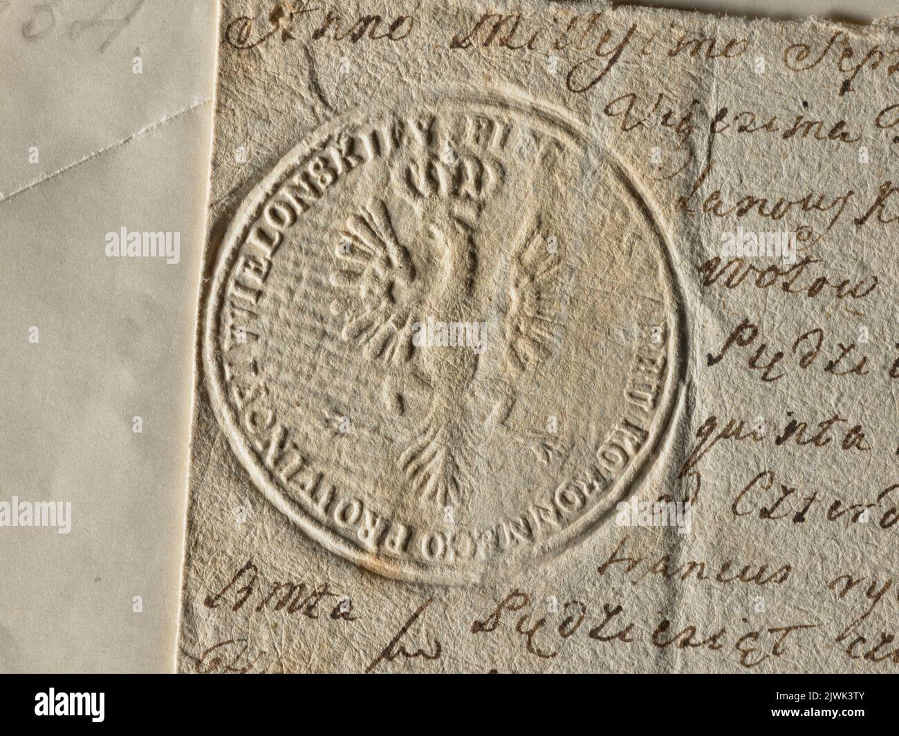seal of the customs house in Wieruszów – Kępno. komora celna, signatory ...