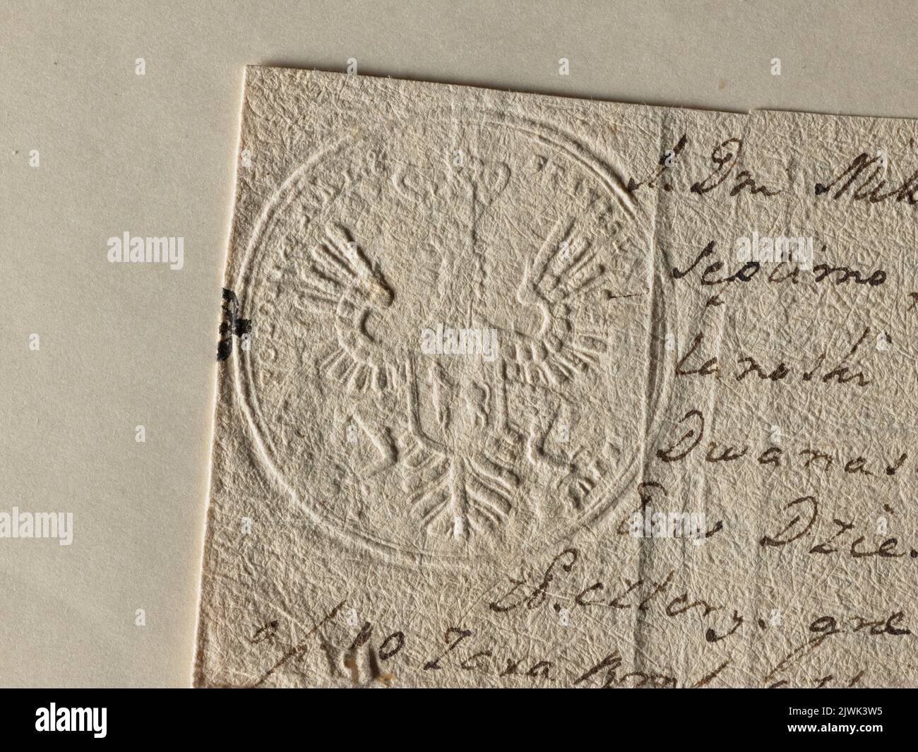 seal of the customs house in Cekinówka. komora celna, signatory Stock ...