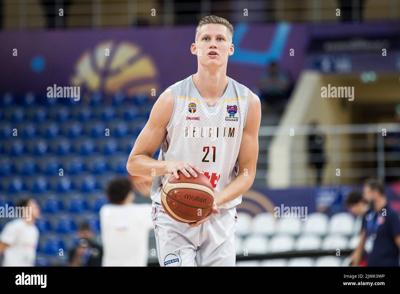 Belgium's Vrenz Bleijenbergh pictured at the warm up ahead of a ...