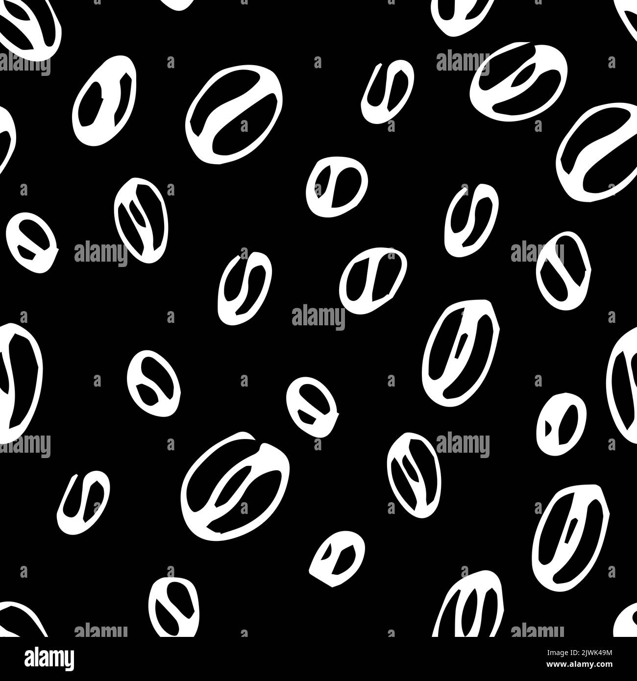 Coffee beans. Hand drawing. Seamless pattern Stock Vector Image & Art ...