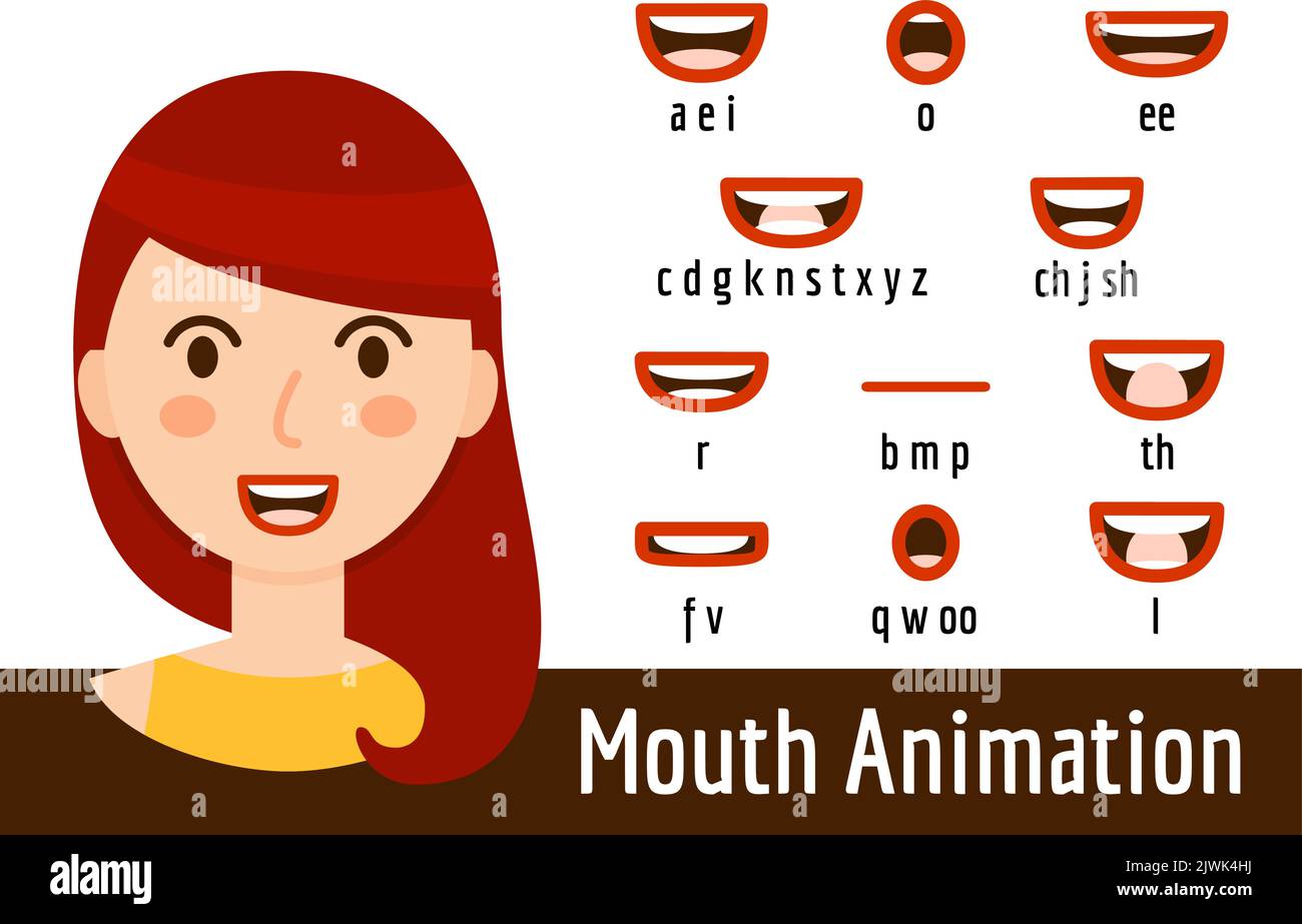Mouth Lip Sync Set For Animation Of Sound Pronunciation Stock Vector Image And Art Alamy