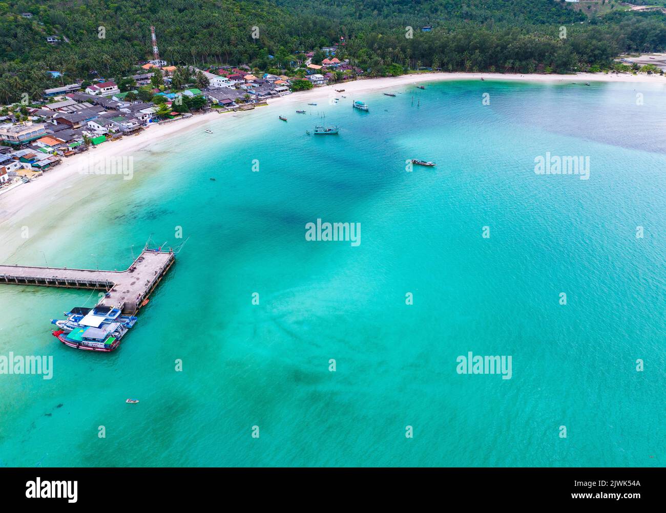 Aerial view of Malibu beach in Koh Phangan, Thailand Stock Photo - Alamy