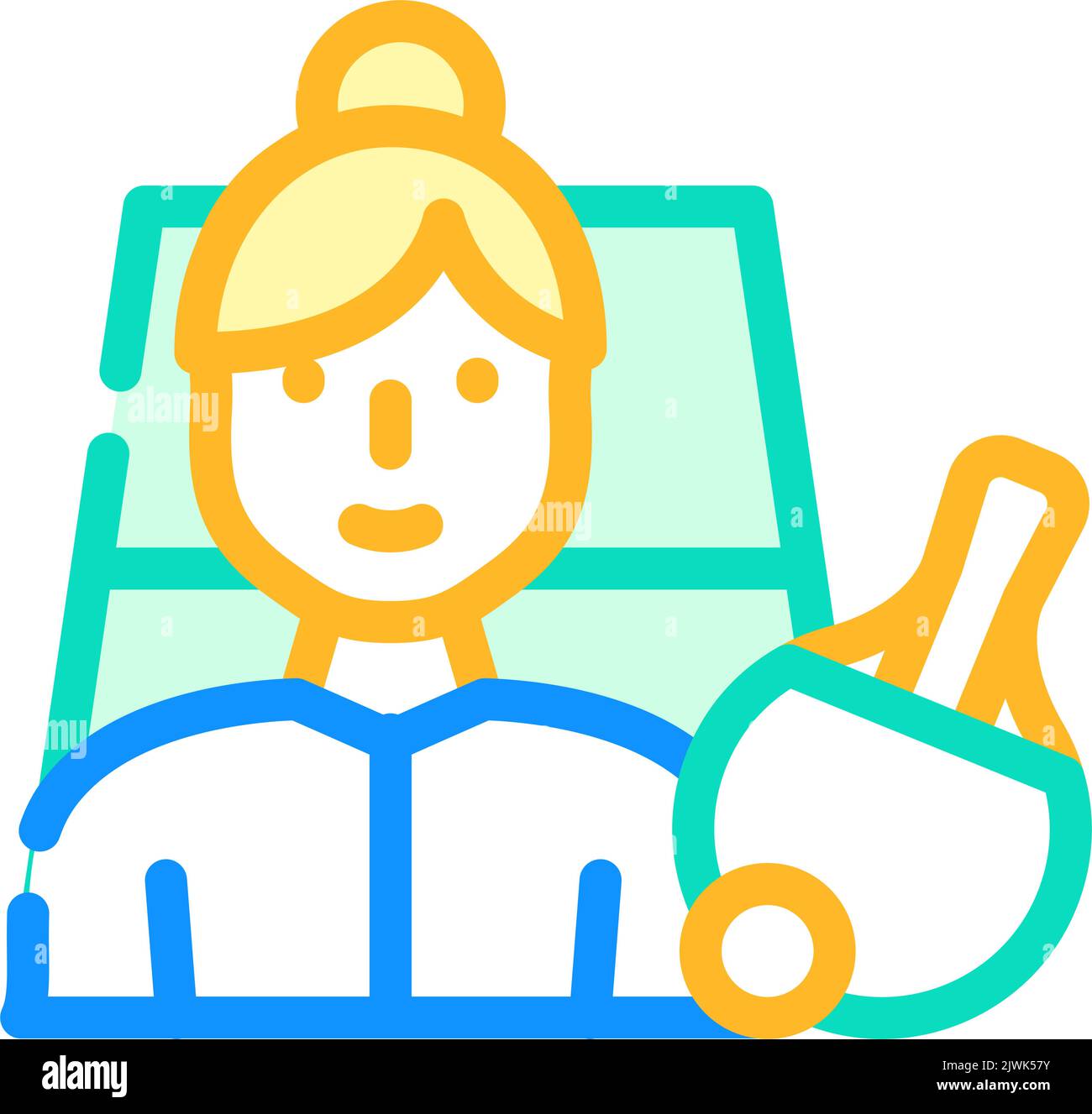 table tennis female sport color icon vector illustration Stock Vector ...