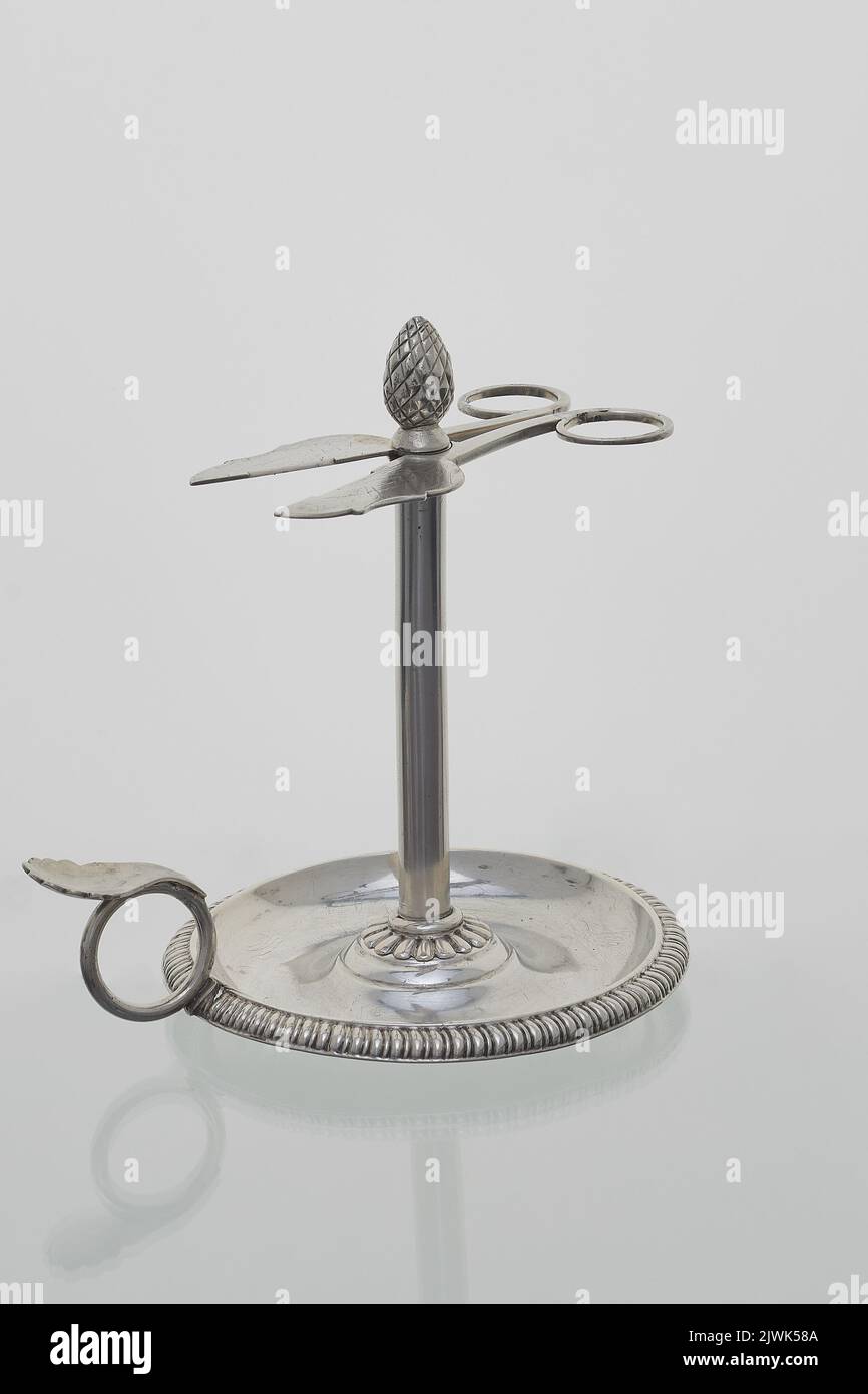 Scissor-like candlestick, wax vent. Radecki, Jan (fl. 1815-1837 ...
