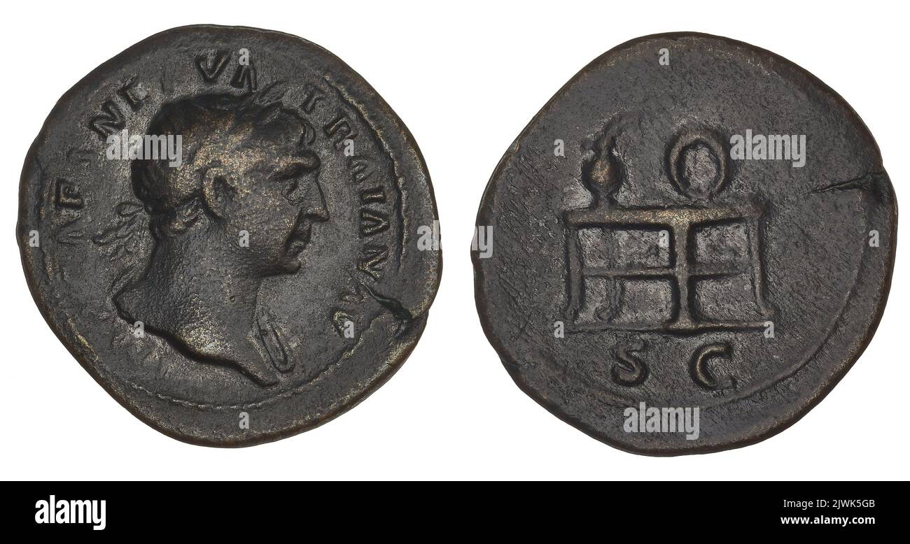 quadrans. Trajan (cesarz rzymski ; 98-117), emperor Stock Photo - Alamy