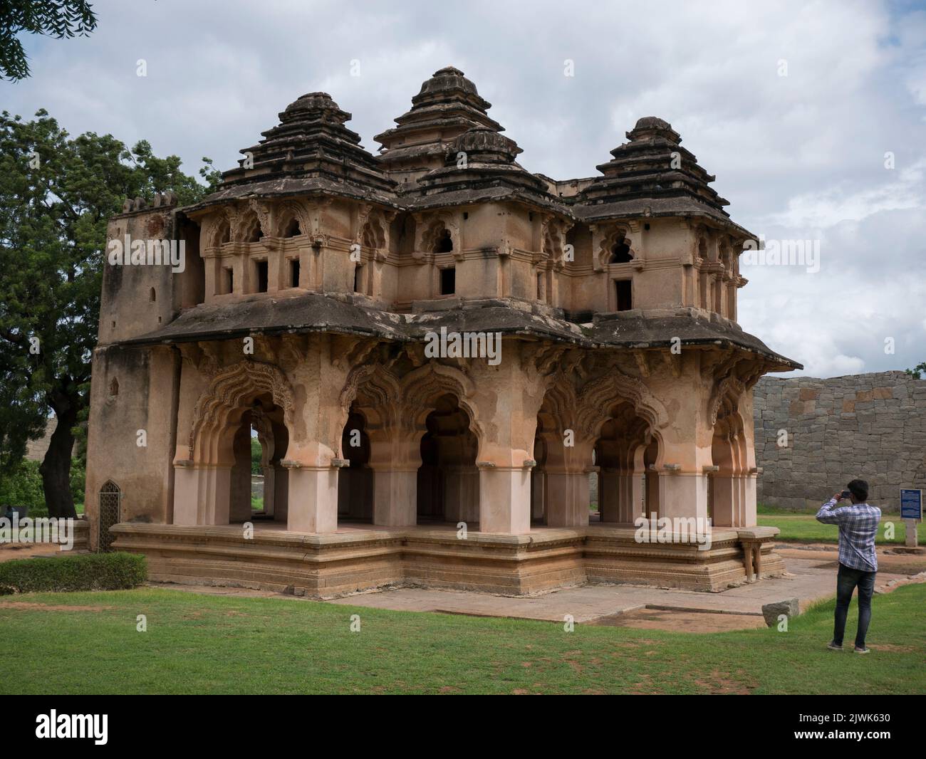 The enclosure contains the Lotus Mahal the latter being a two-storey ...