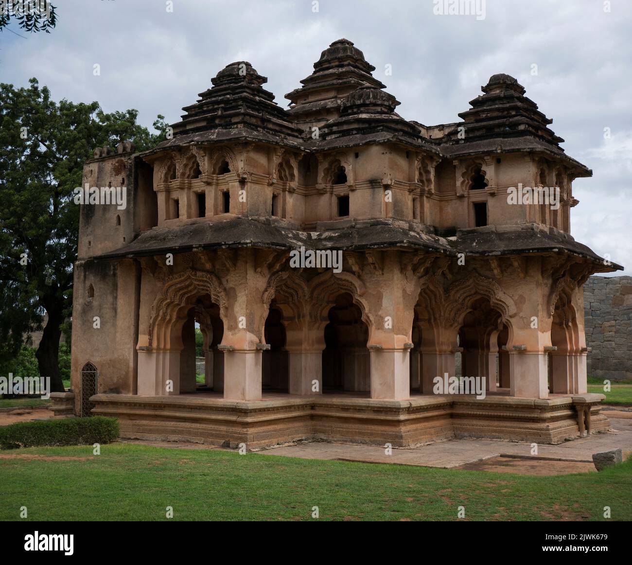 The enclosure contains the Lotus Mahal the latter being a two-storey ...