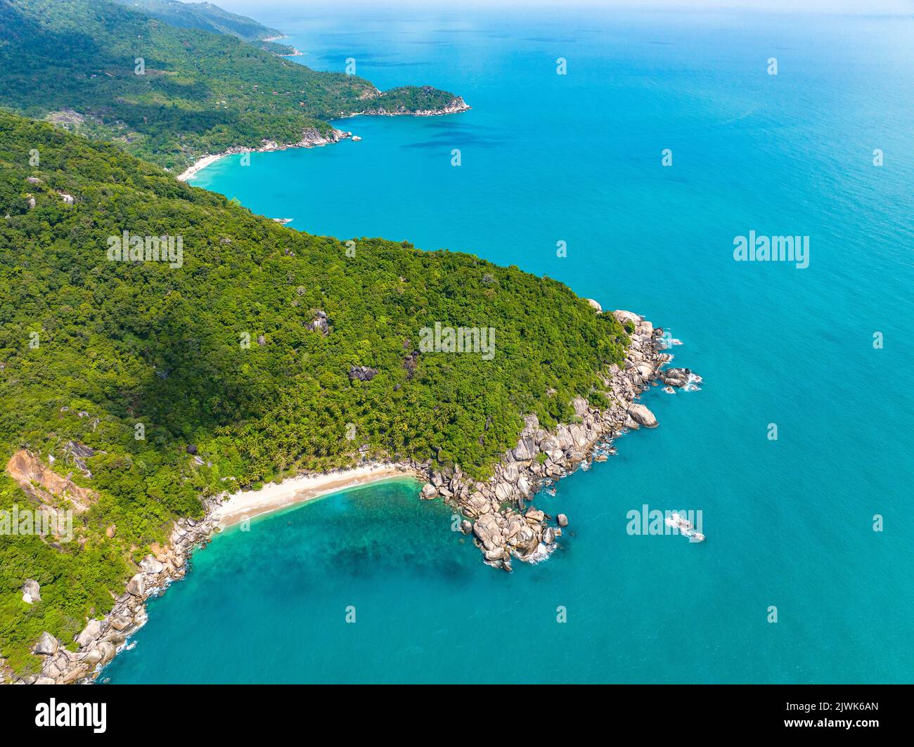 Aerial view of Haad Rin beach or Hat Rin in Ko Pha Ngan, Thailand Stock ...