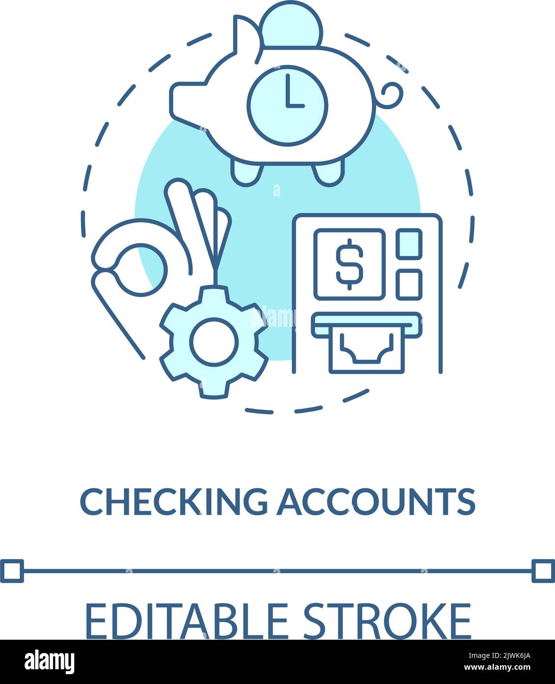 Checking accounts turquoise concept icon Stock Vector Image & Art - Alamy