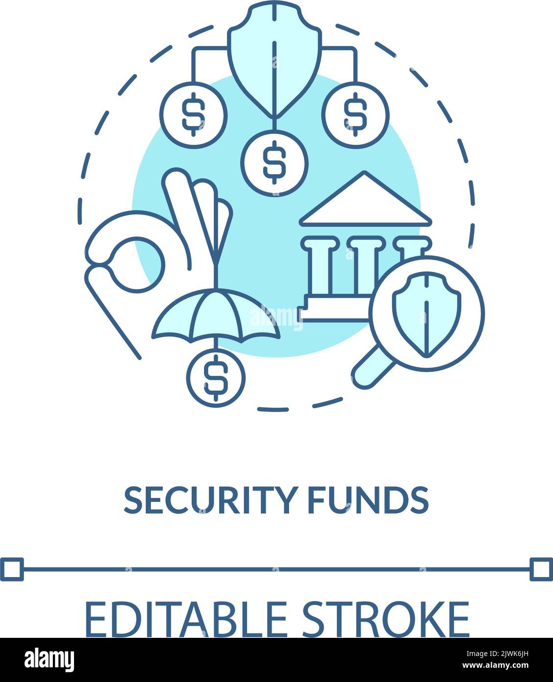 Security funds turquoise concept icon Stock Vector Image & Art - Alamy