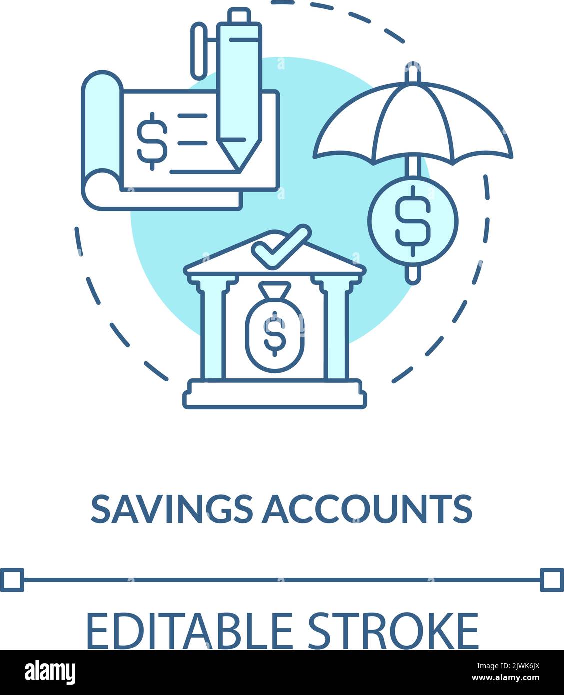 Savings accounts turquoise concept icon Stock Vector Image & Art - Alamy
