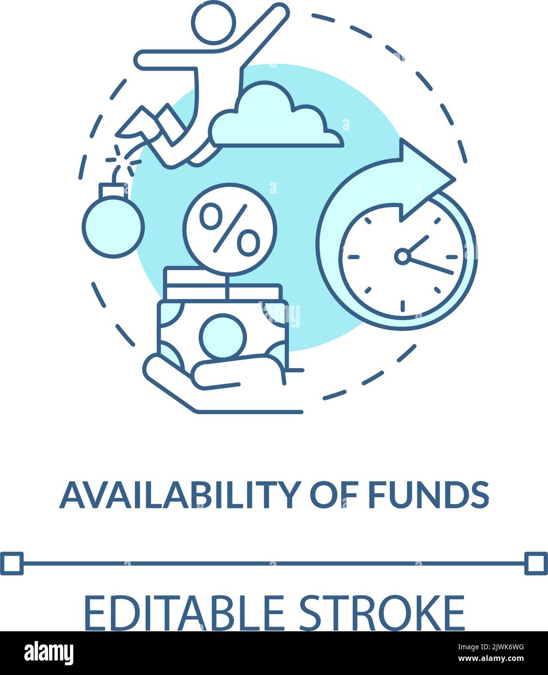Availability of funds turquoise concept icon Stock Vector Image & Art ...