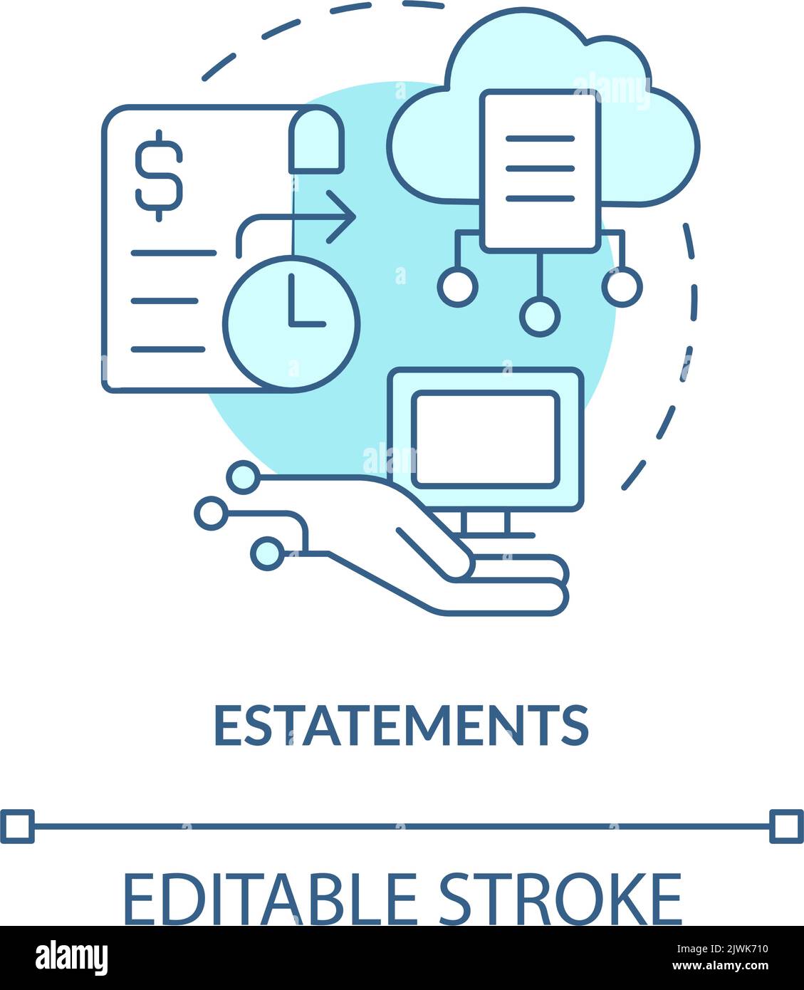 E statements turquoise concept icon Stock Vector Image & Art - Alamy