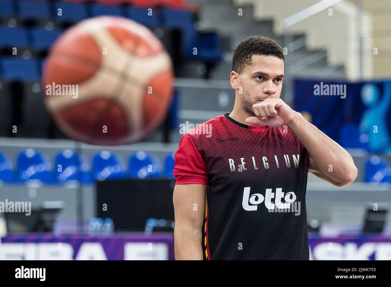 Emmanuel Lecomte of Belgium pictured before the start of a basketball ...