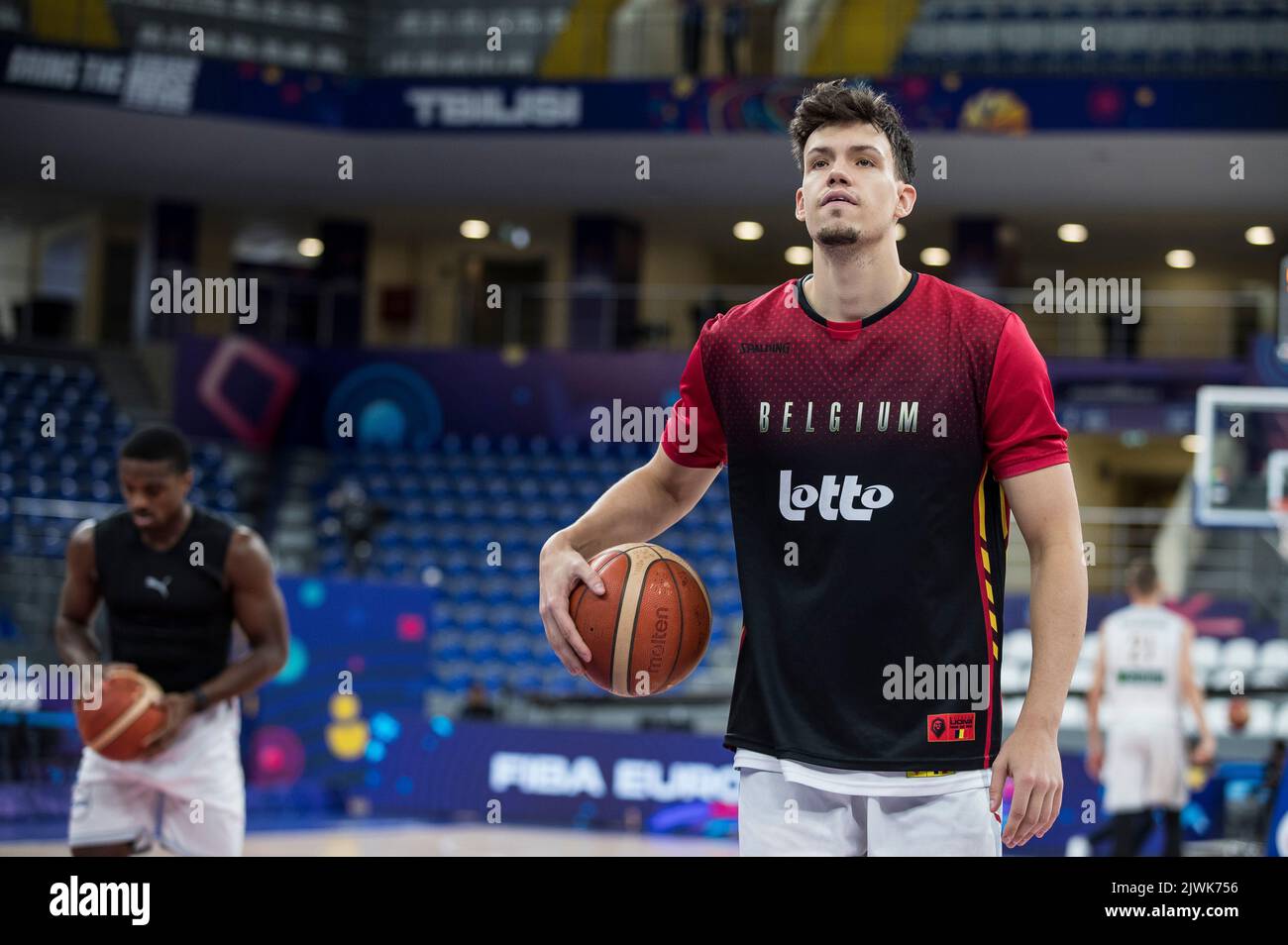 Hans Vanwijn of Belgium pictured before the start of a basketball match ...