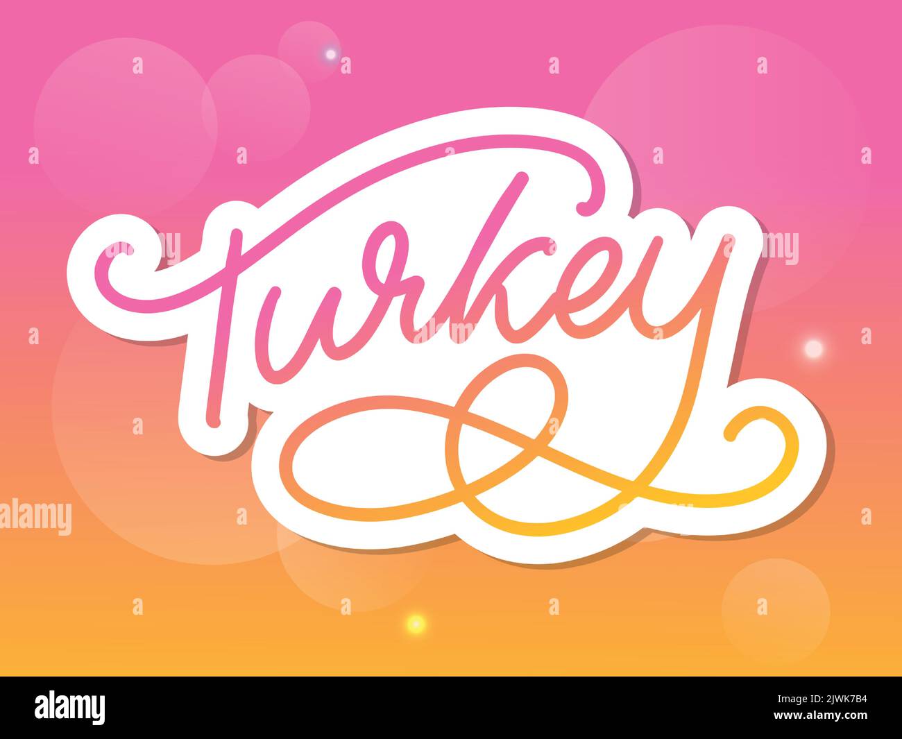 Turkey Lettering. Handwritten name of the country. Vector design ...