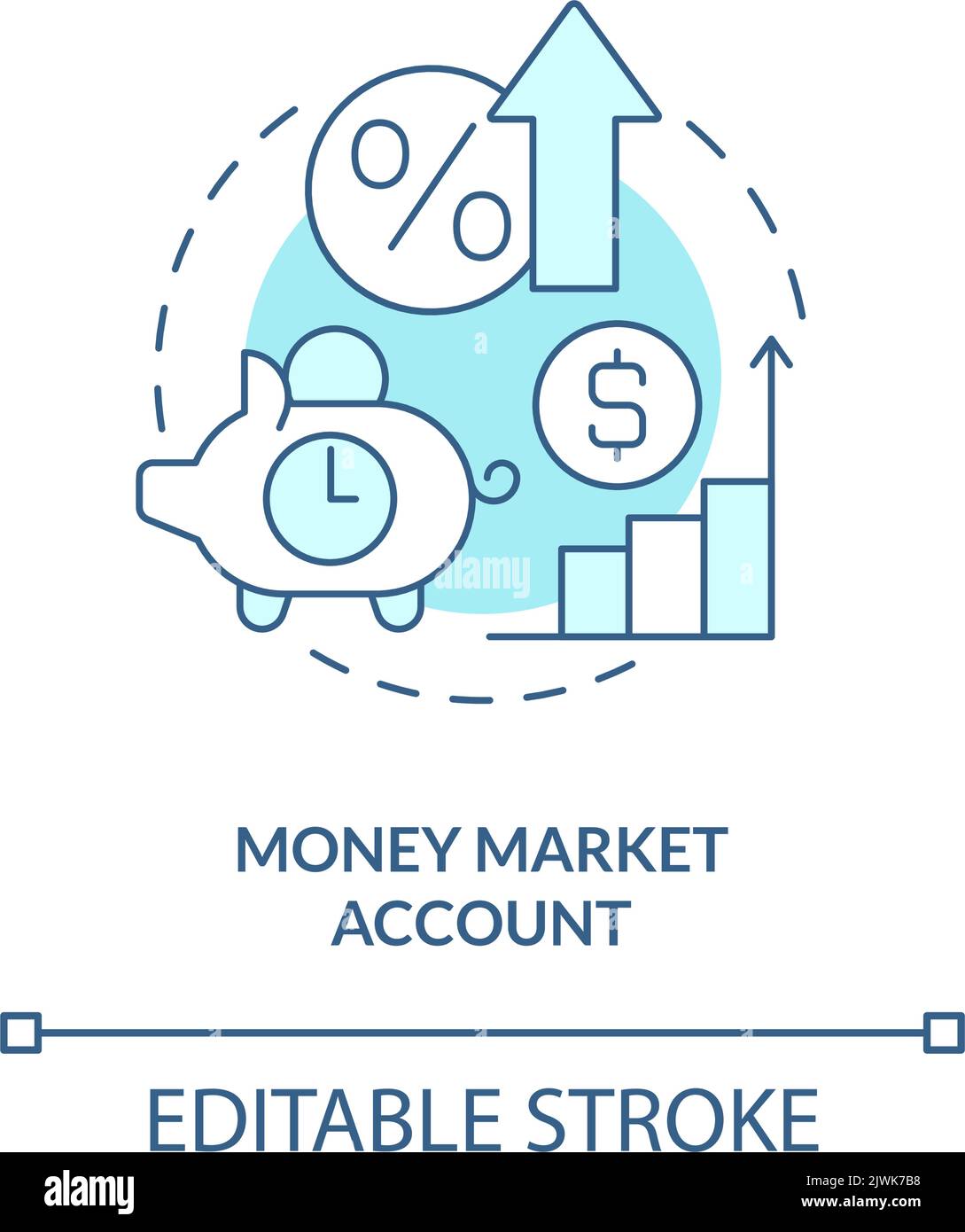Money market account turquoise concept icon Stock Vector Image & Art ...