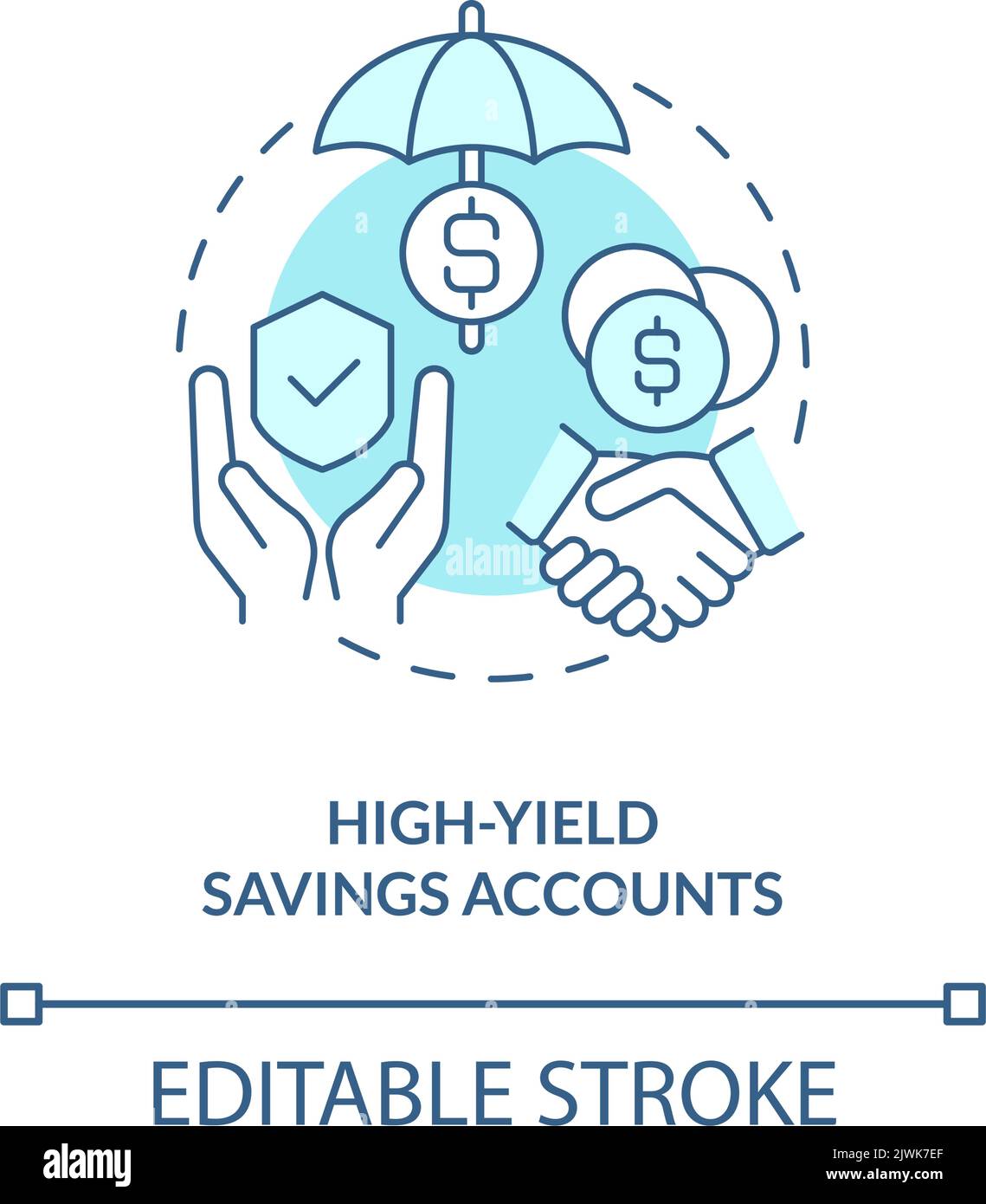 High yield savings accounts turquoise concept icon Stock Vector Image ...