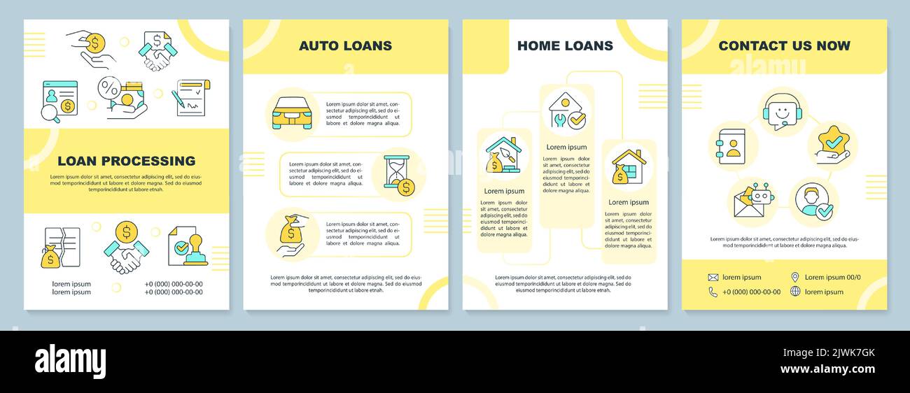 Loans yellow brochure template Stock Vector Image & Art - Alamy