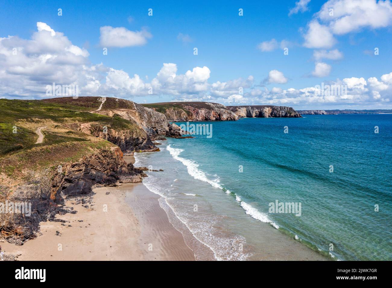 Landscape by the ocean in France, beautiful rocks and water Stock Photo ...