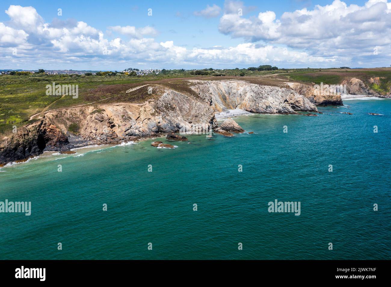 Landscape by the ocean in France, beautiful rocks and water Stock Photo ...