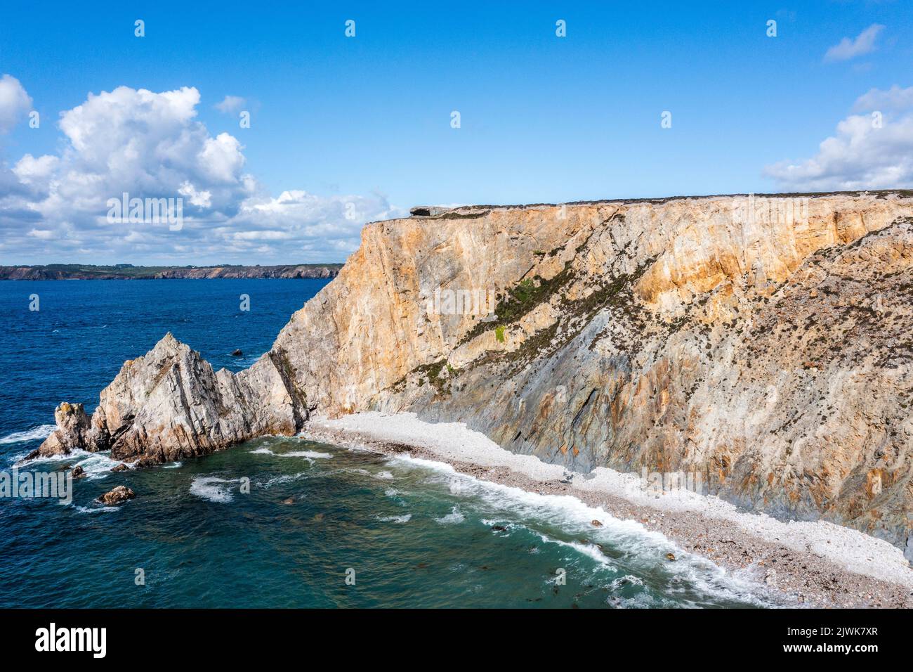 Landscape by the ocean in France, beautiful rocks and water Stock Photo ...