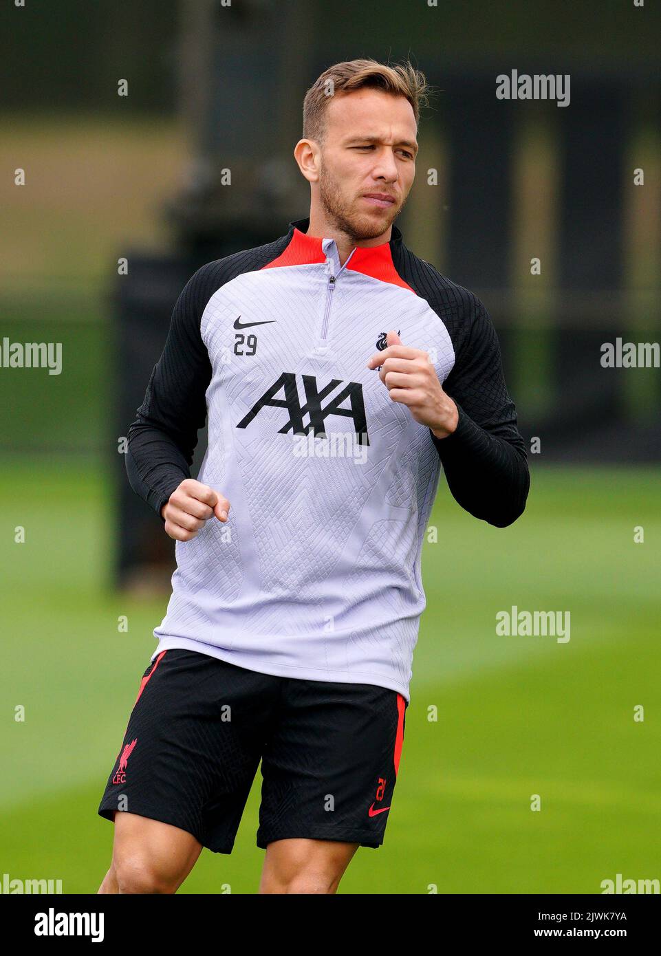 Liverpool's Arthur Melo during a training session at the AXA Training ...