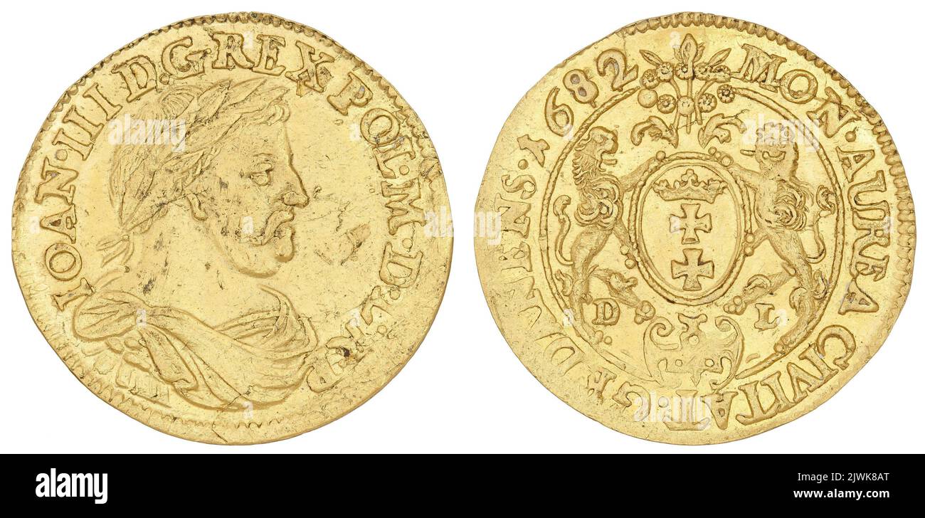 Gdańsk ducat. Lesse Daniel (1656-1685), mint tenant, Jan III Sobieski ...