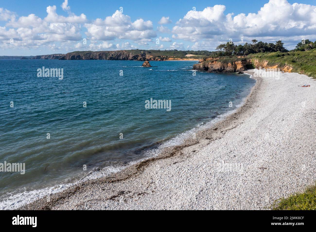 Landscape by the ocean in France, beautiful rocks and water Stock Photo ...