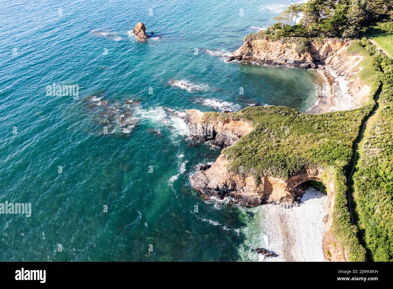 Landscape by the ocean in France, beautiful rocks and water Stock Photo ...