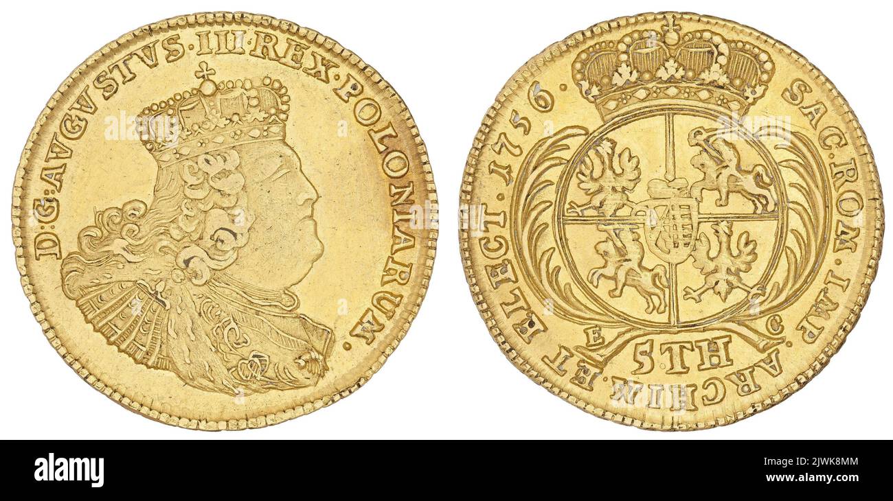 august d'or. August III Sas (król polski ; 1733-1763), ruler, Croll ...