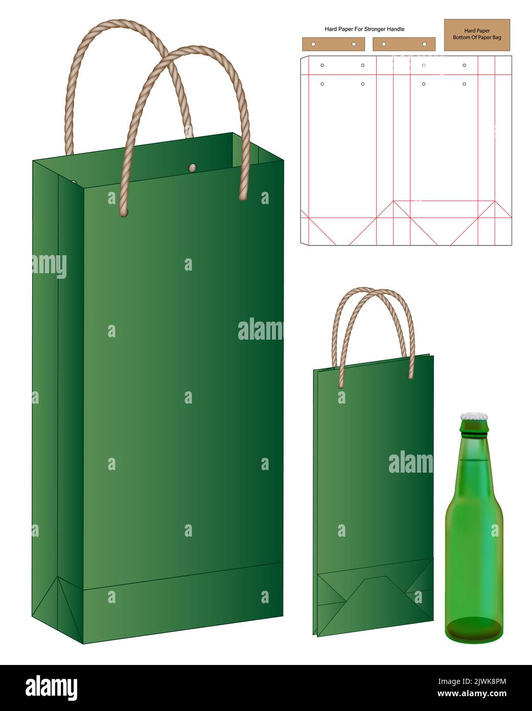 Box packaging die cut template design. 3d mock-up Stock Vector Image ...