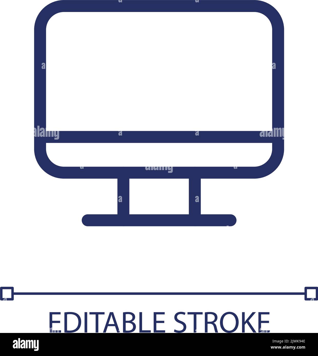 Computer monitor pixel perfect linear ui icon Stock Vector Image & Art - Alamy