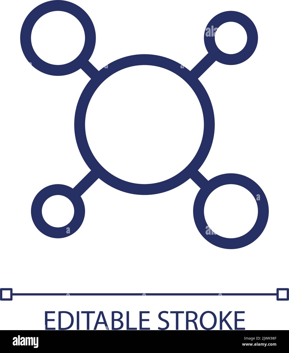 Structure Of Molecules Pixel Perfect Linear Ui Icon Stock Vector Image
