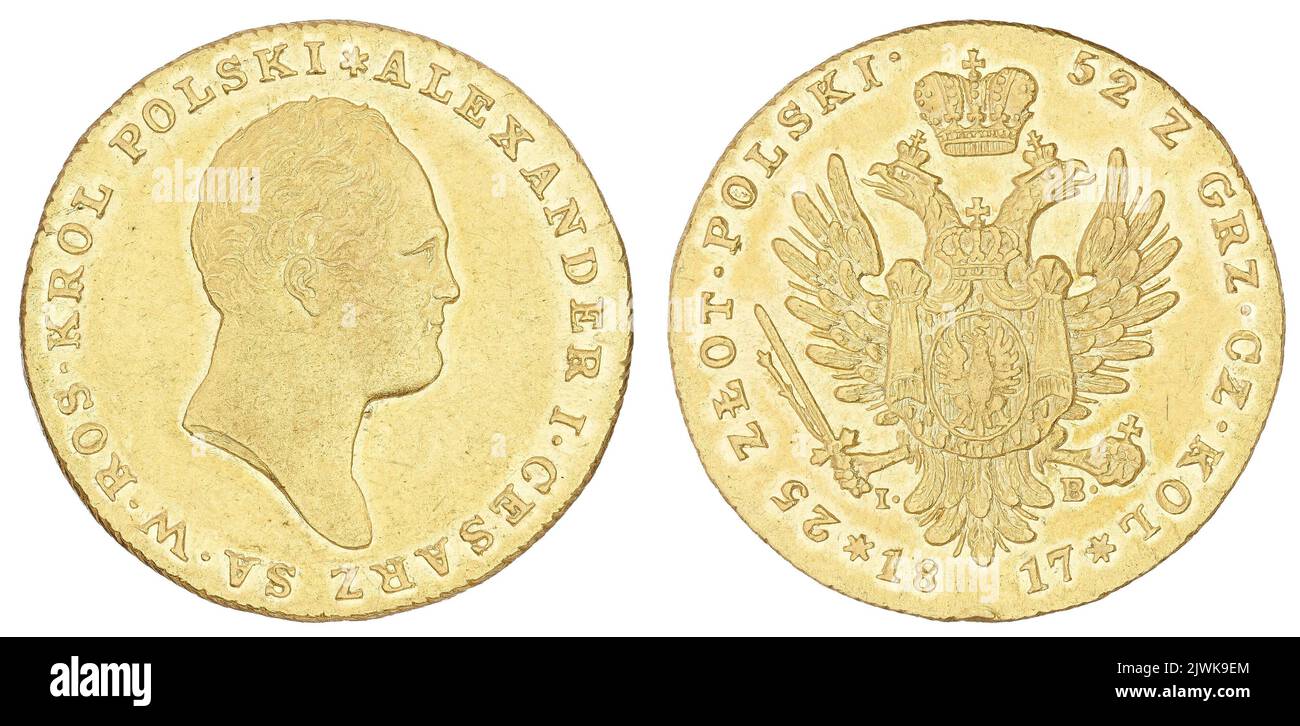 25 Polish zlotys. Aleksander I (cesarz Rosji, król Polski ; 1777-1825 ...