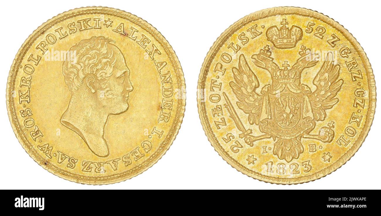 25 Polish zlotys. Aleksander I (cesarz Rosji, król Polski ; 1777-1825 ...