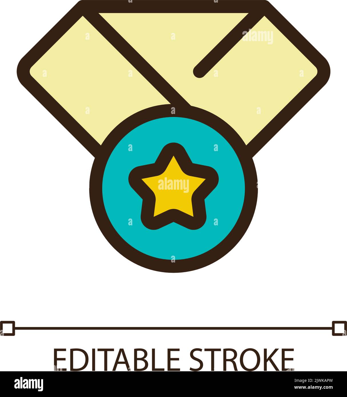 Award badge pixel perfect RGB color ui icon Stock Vector Image & Art ...