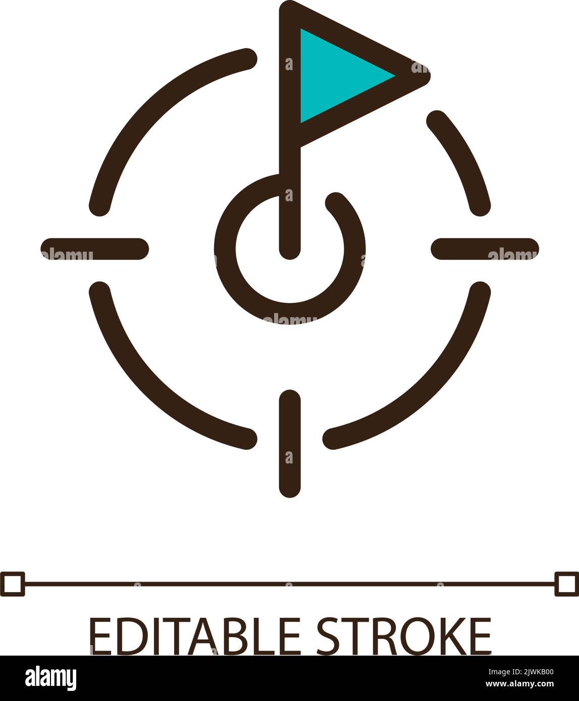 Goal setting pixel perfect RGB color ui icon Stock Vector Image & Art ...