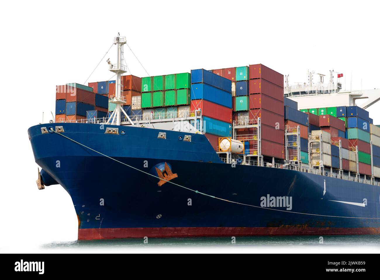 Container Cargo ship isolated on white background, Freight ...