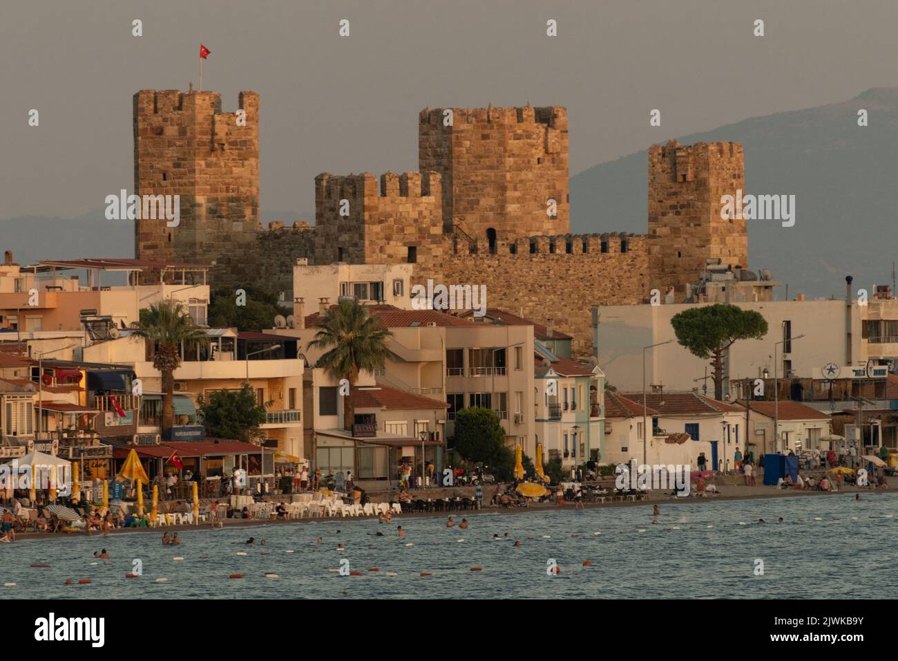 CANDARLI Fortress During Sunset On The Aegean Coast of Turkey Stock ...
