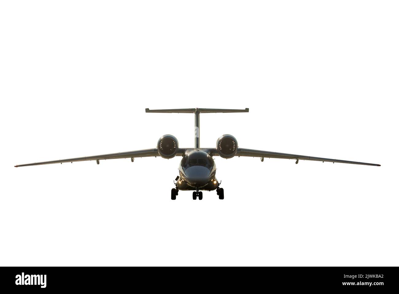 Slide view of jet aircraft, isolated. modern jet airplane with body ...