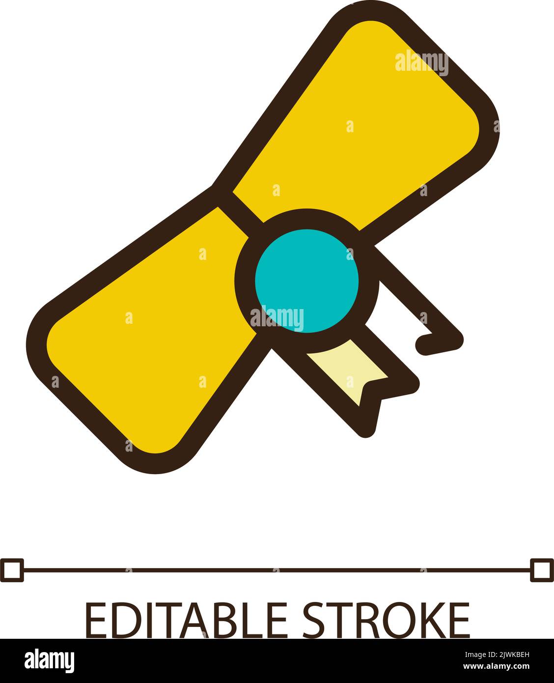 Graduation diploma pixel perfect RGB color ui icon Stock Vector Image ...