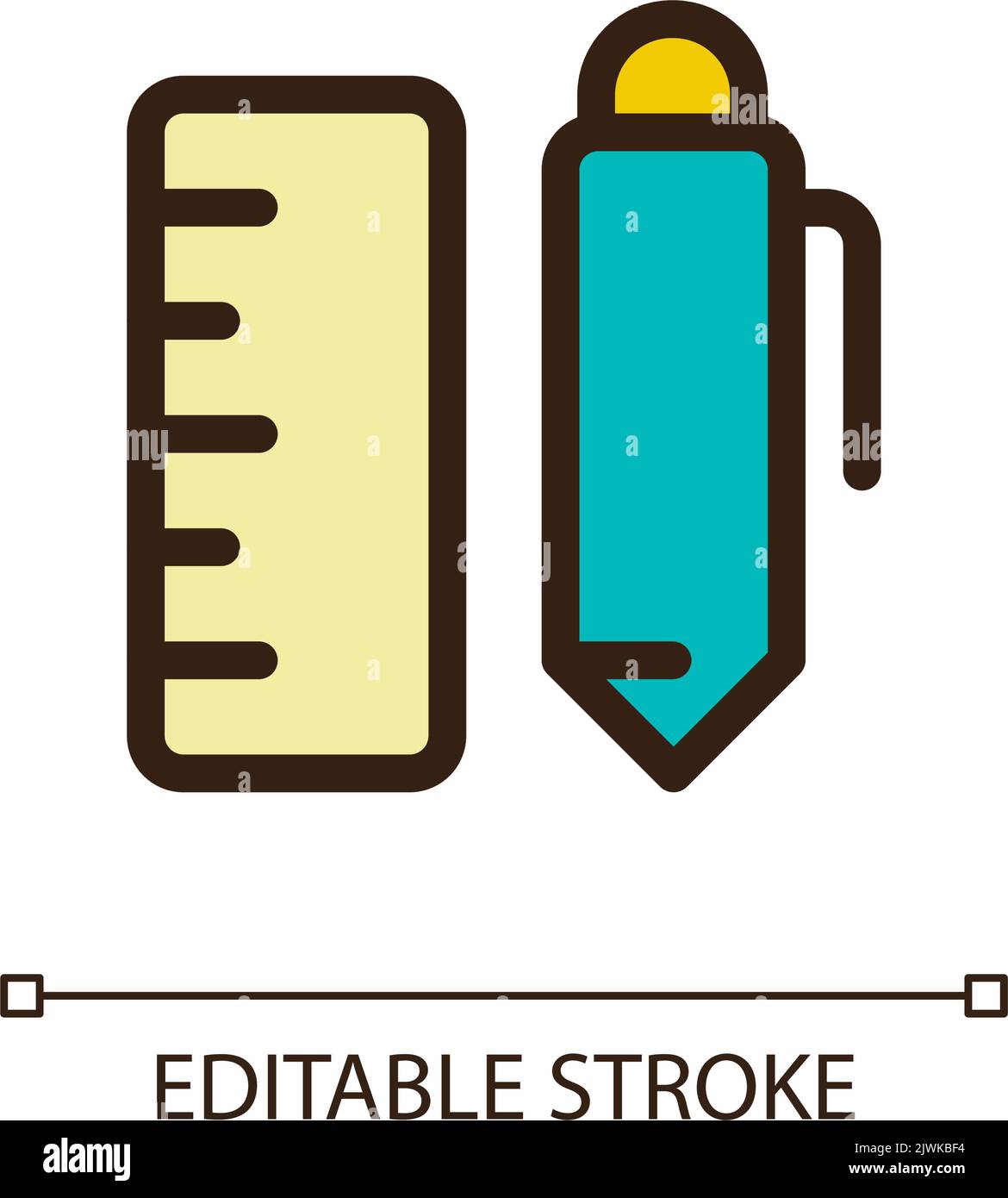 School stationery pixel perfect RGB color ui icon Stock Vector Image ...