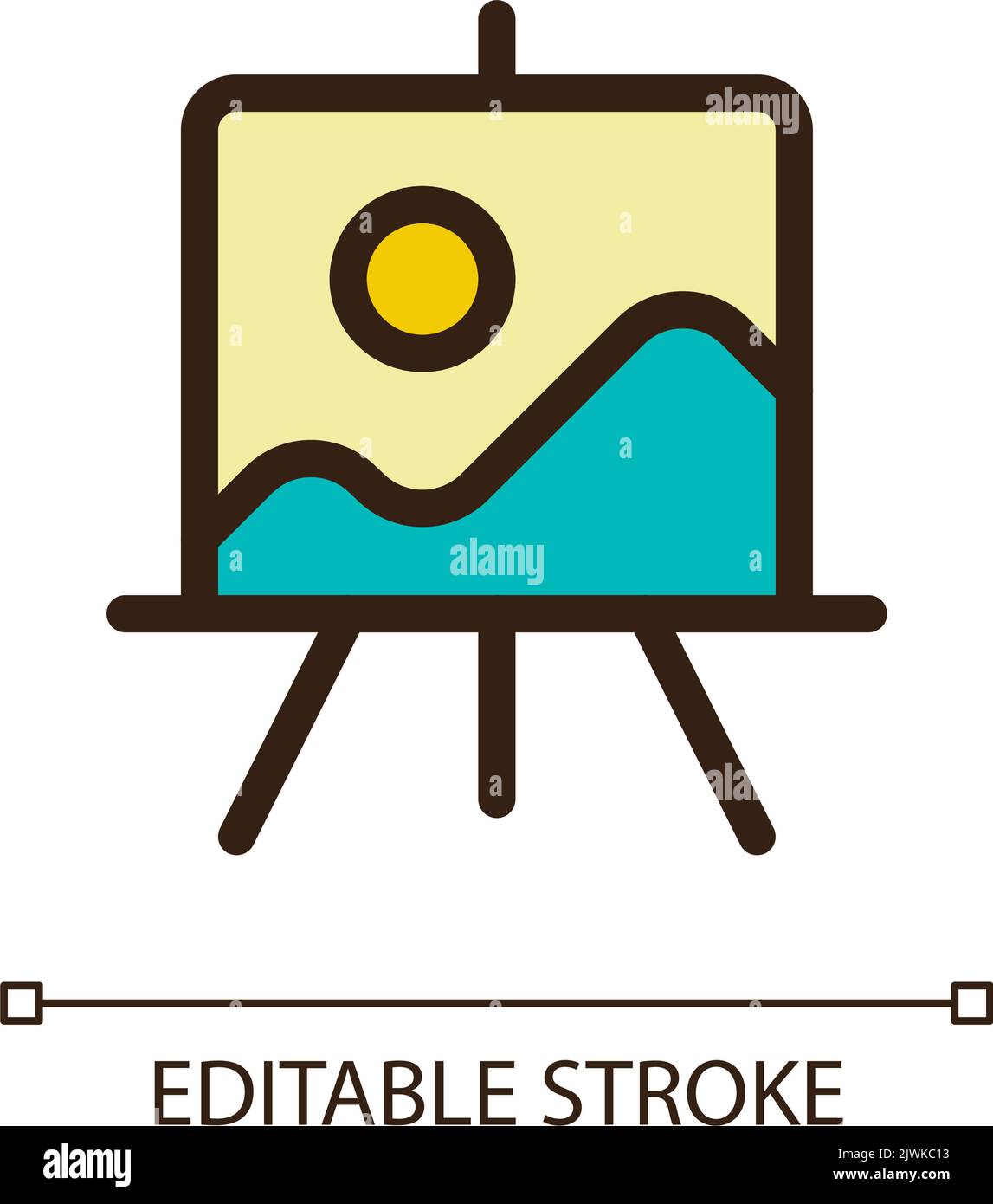 Easel stand for art class pixel perfect RGB color ui icon Stock Vector ...