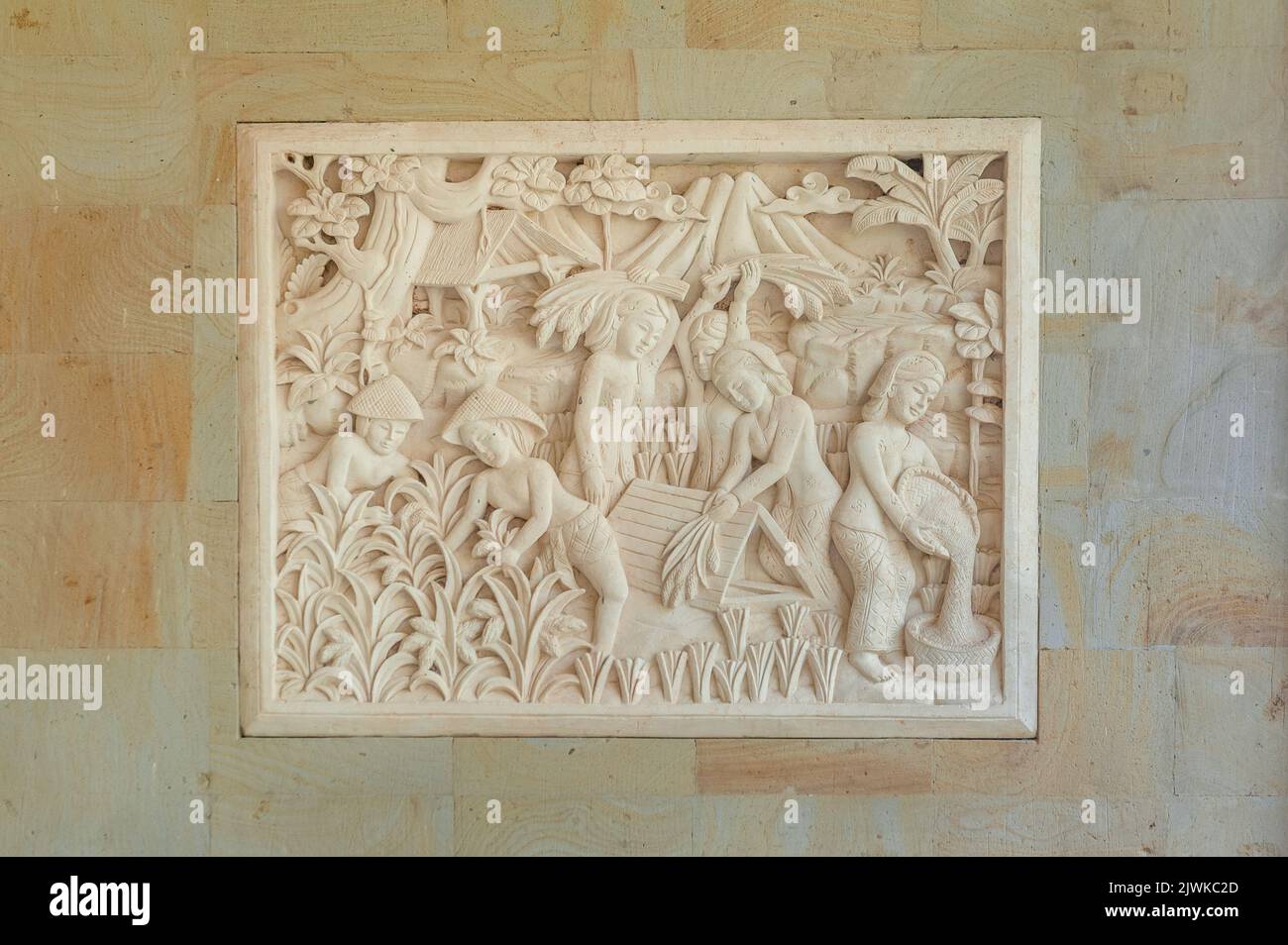 Traditional Balinese outdoor wall architectural decoration Stock Photo ...