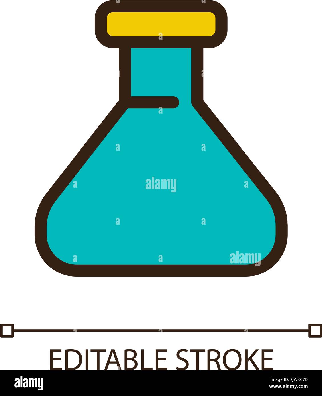 Erlenmeyer flask pixel perfect RGB color ui icon Stock Vector Image ...
