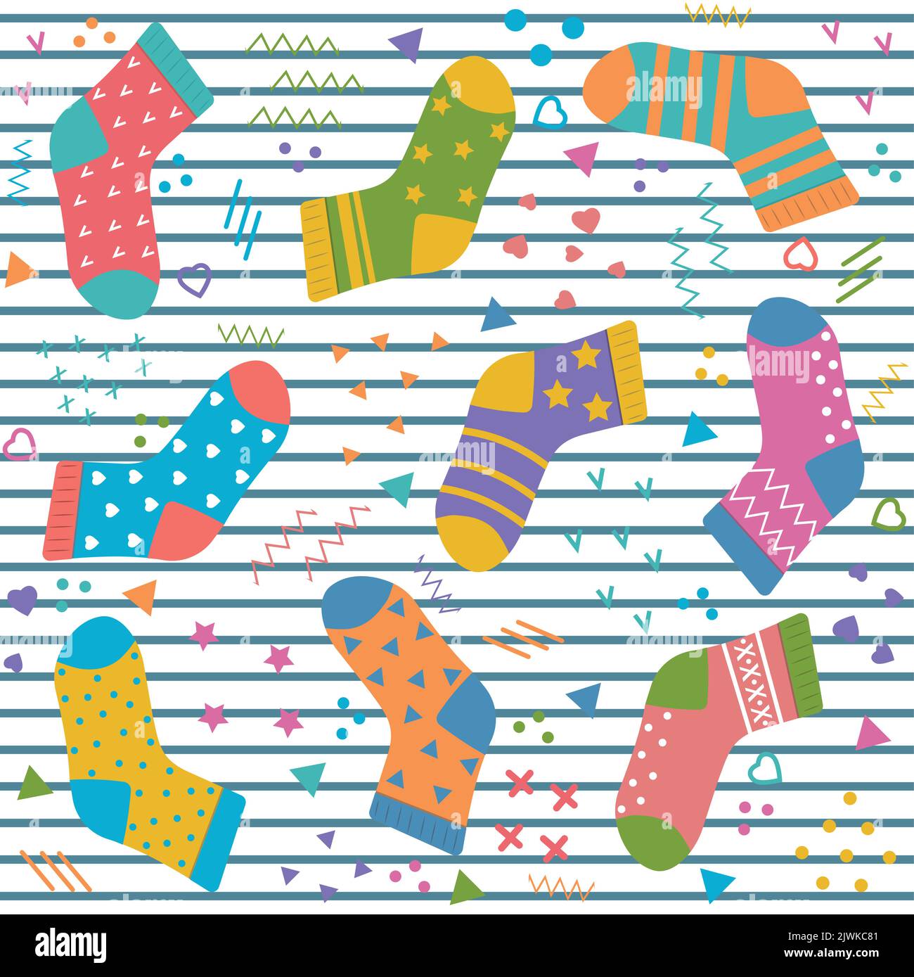 Pattern of socks, color vector illustration Stock Vector Image & Art ...