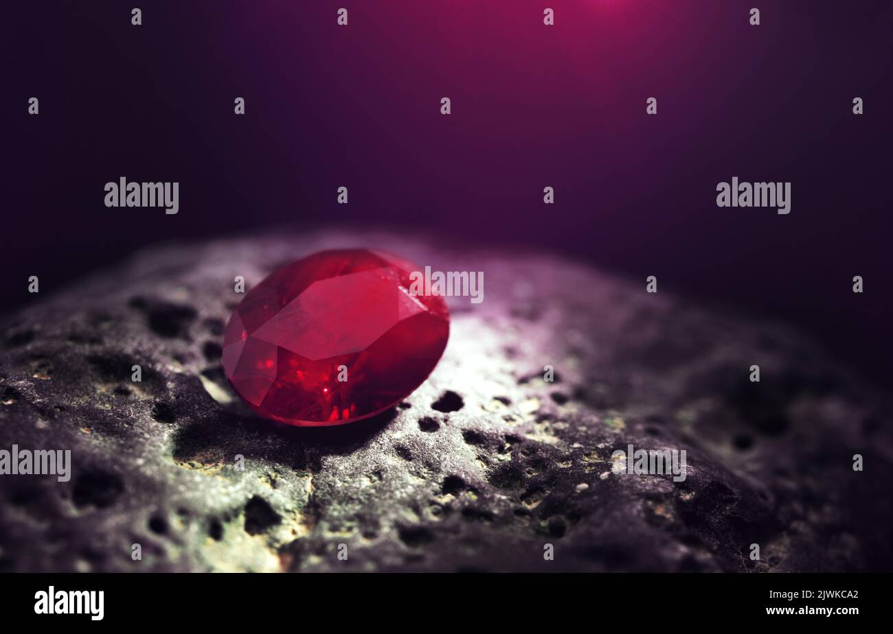 Luxury Precious Red Gemstone. Ruby Stone Stock Photo - Alamy