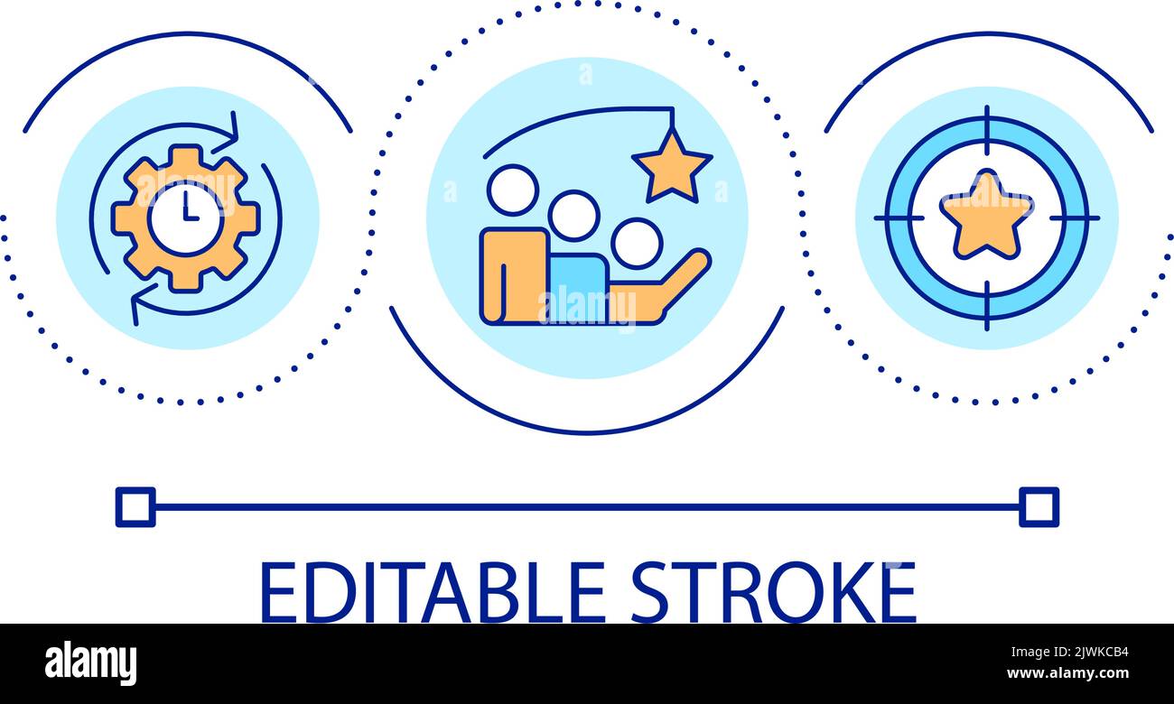 Motivate employees to reach goals loop concept icon Stock Vector Image ...