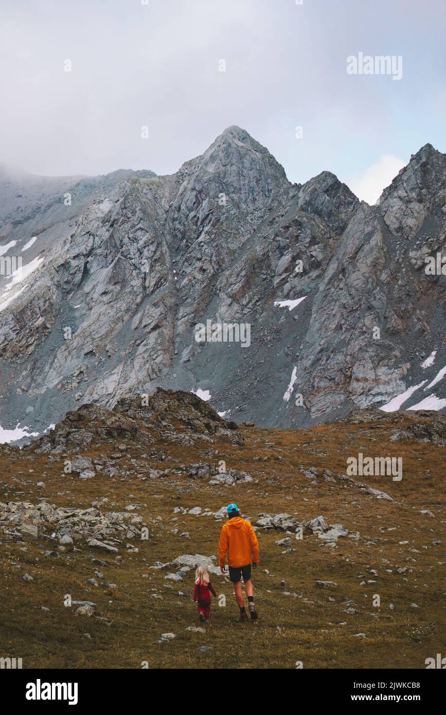 Mountain hiking family father hi-res stock photography and images - Alamy